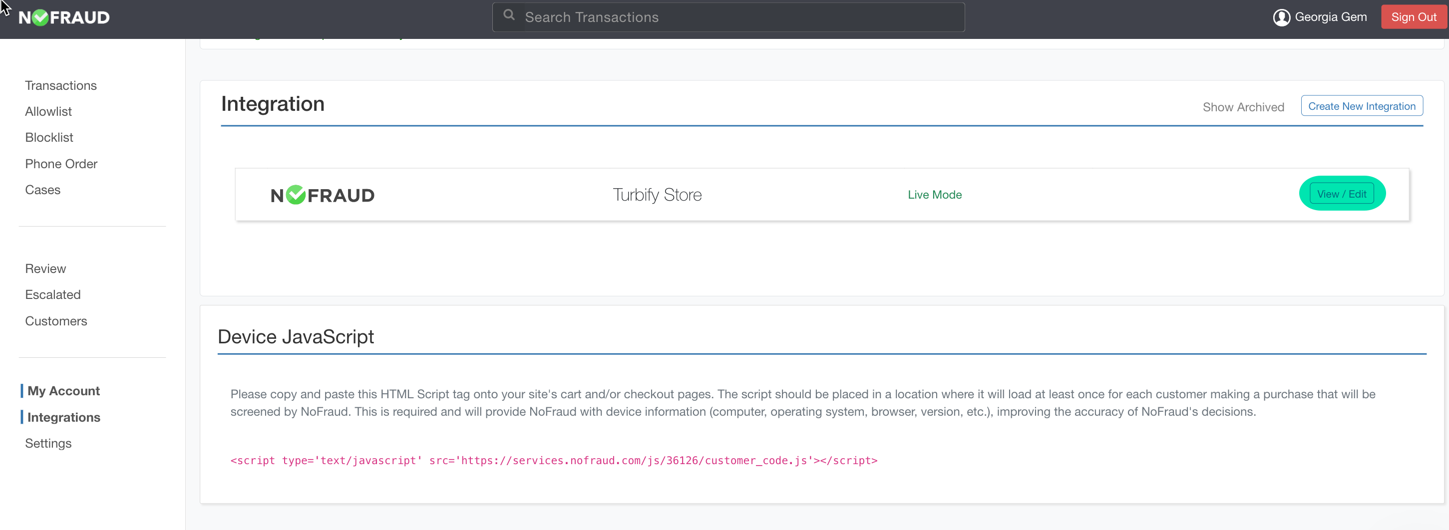 How do I Integrate Turbify (formerly Yahoo) with NoFraud Fraud Protection?