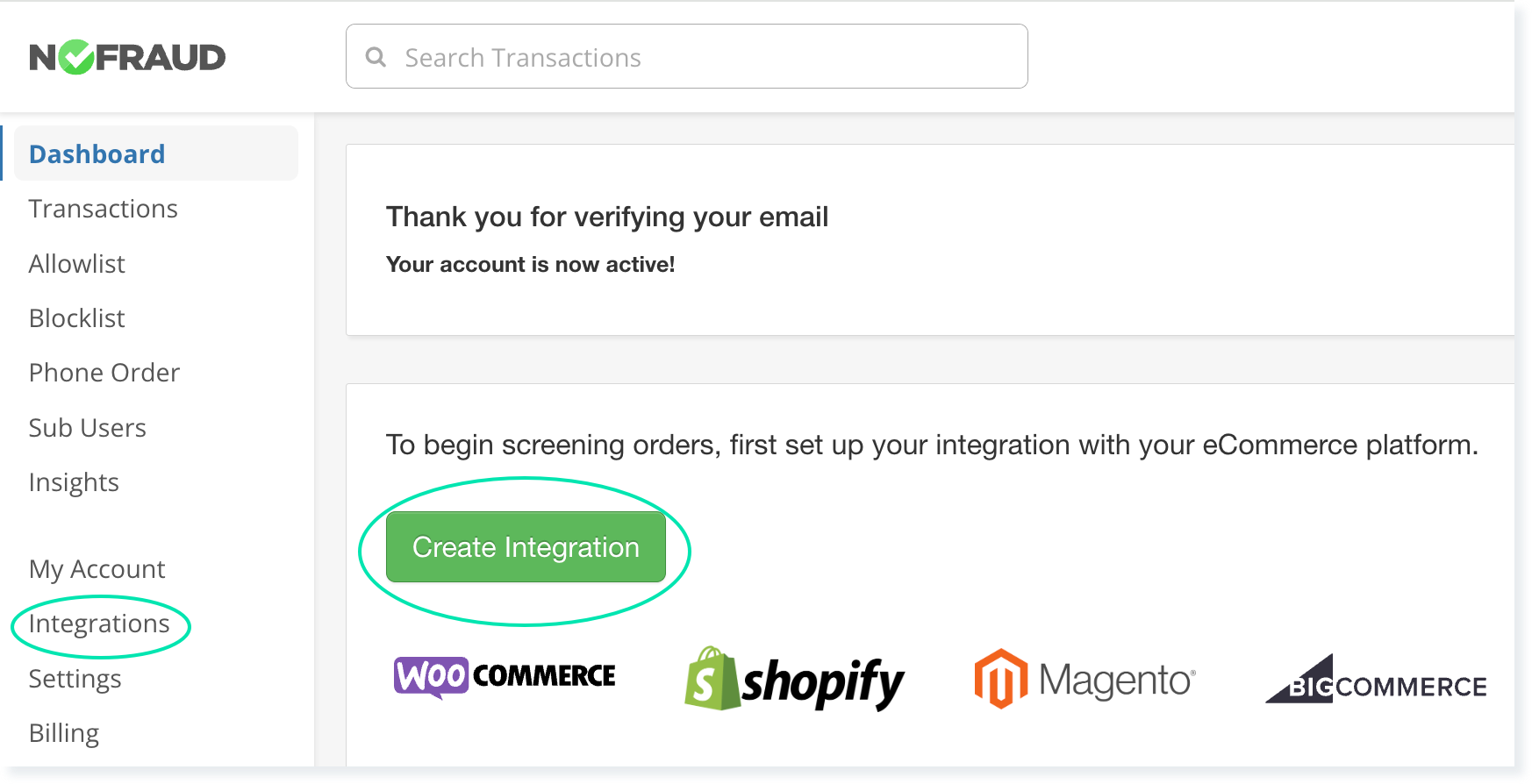 How do I integrate Volusion with NoFraud?