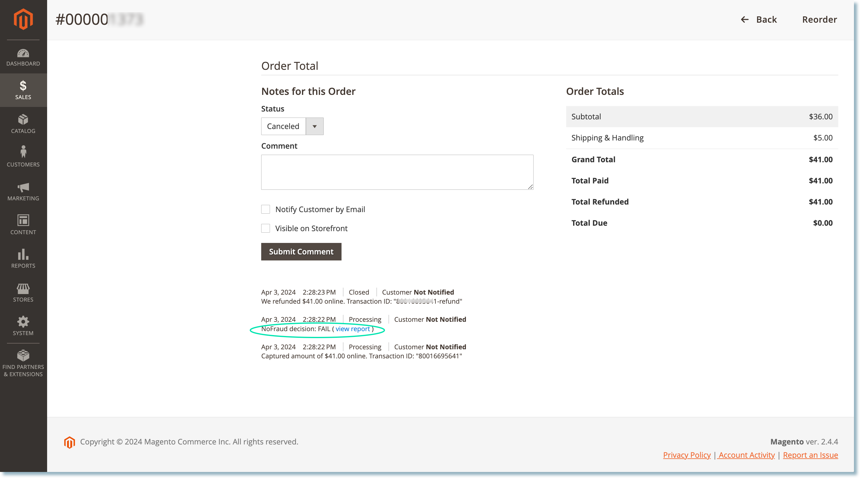 How do I access NoFraud from Magento?