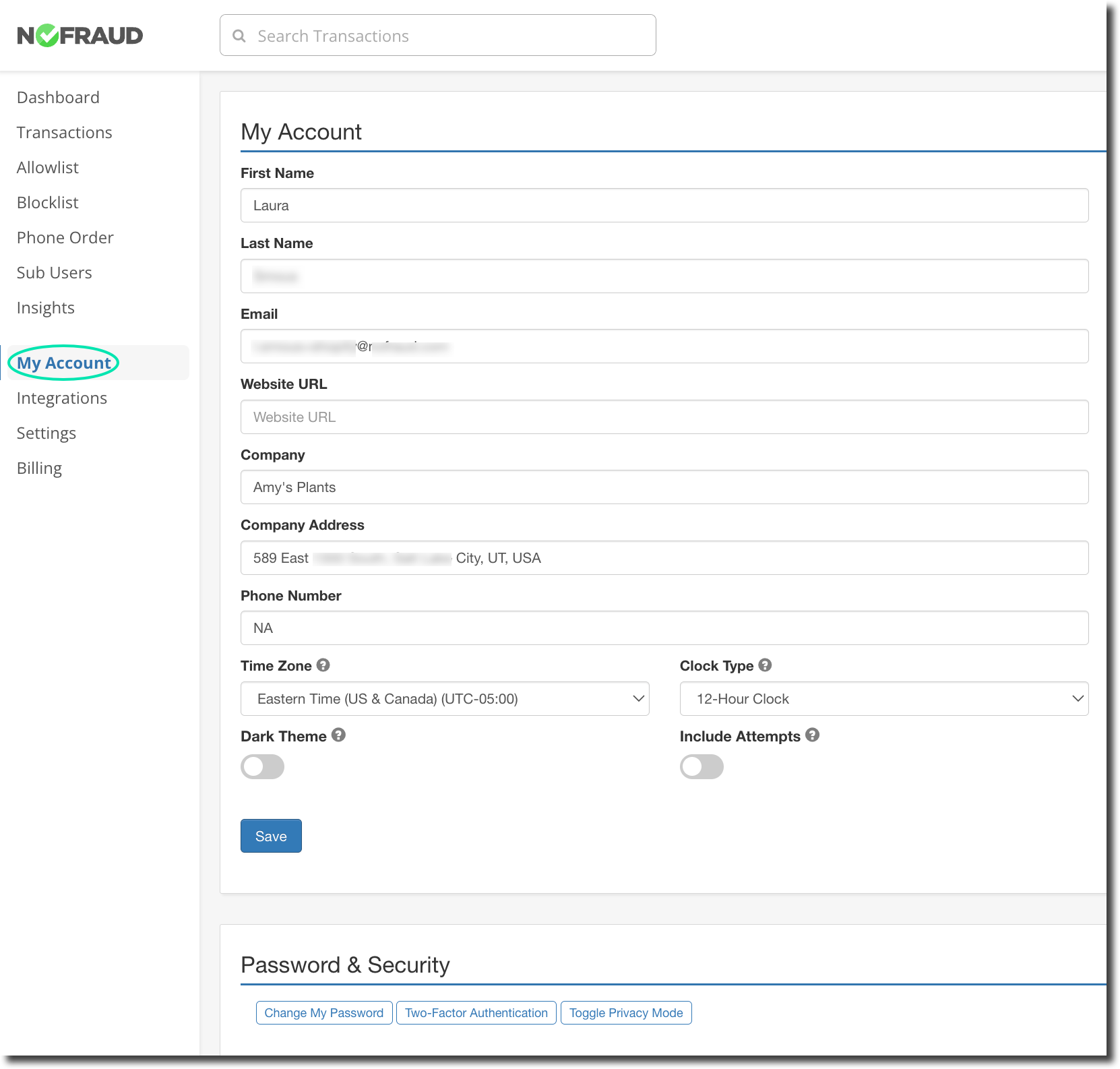 How do I change my profile information?