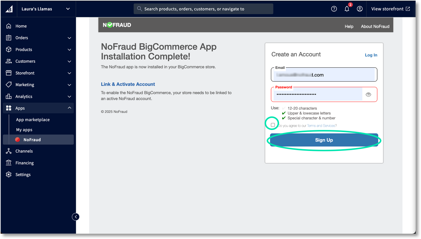 How do I integrate NoFraud Fraud Protection with my BigCommerce store?